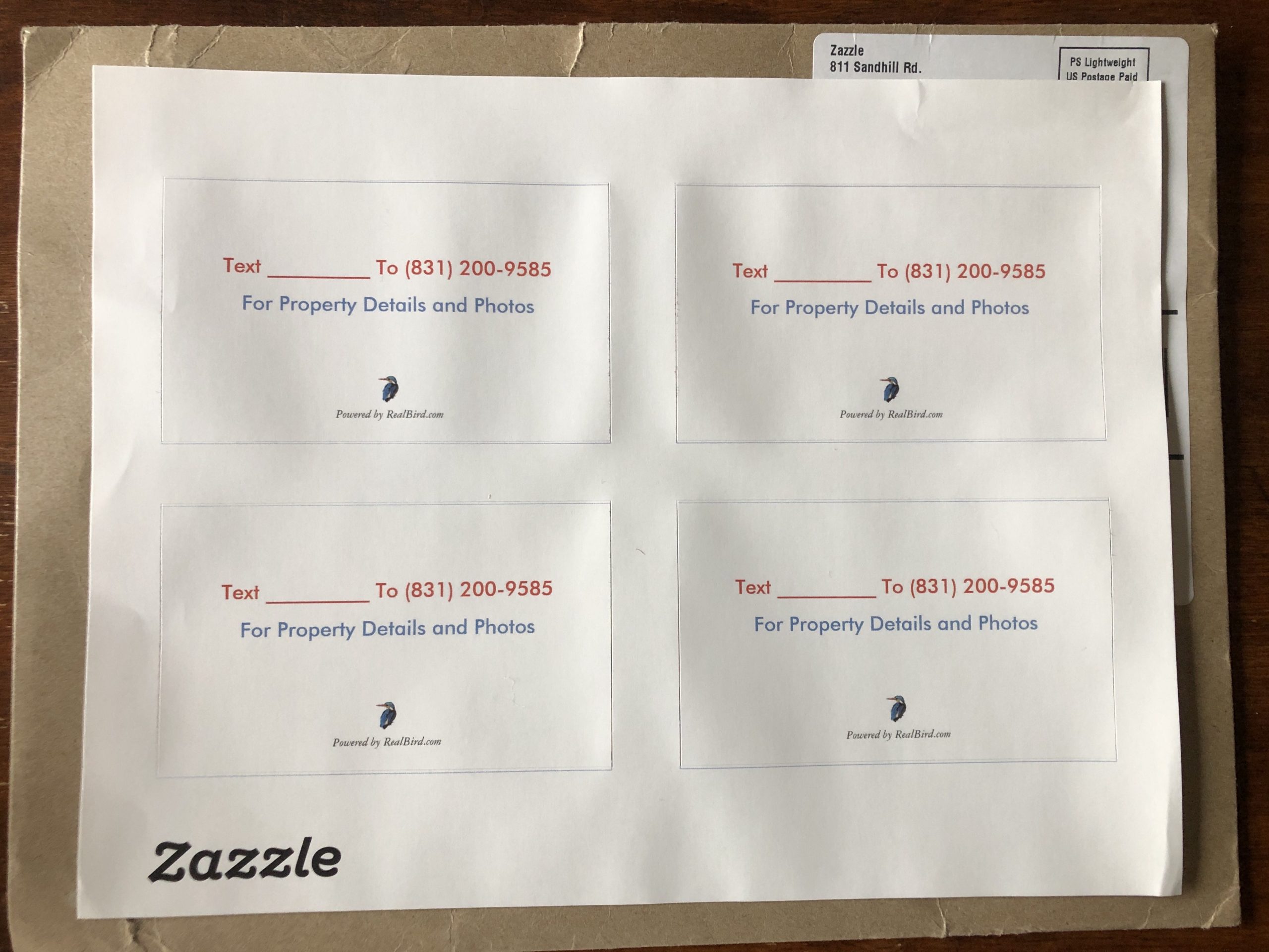 Text code stickers for "empty flyer boxes" | RealBird Blog